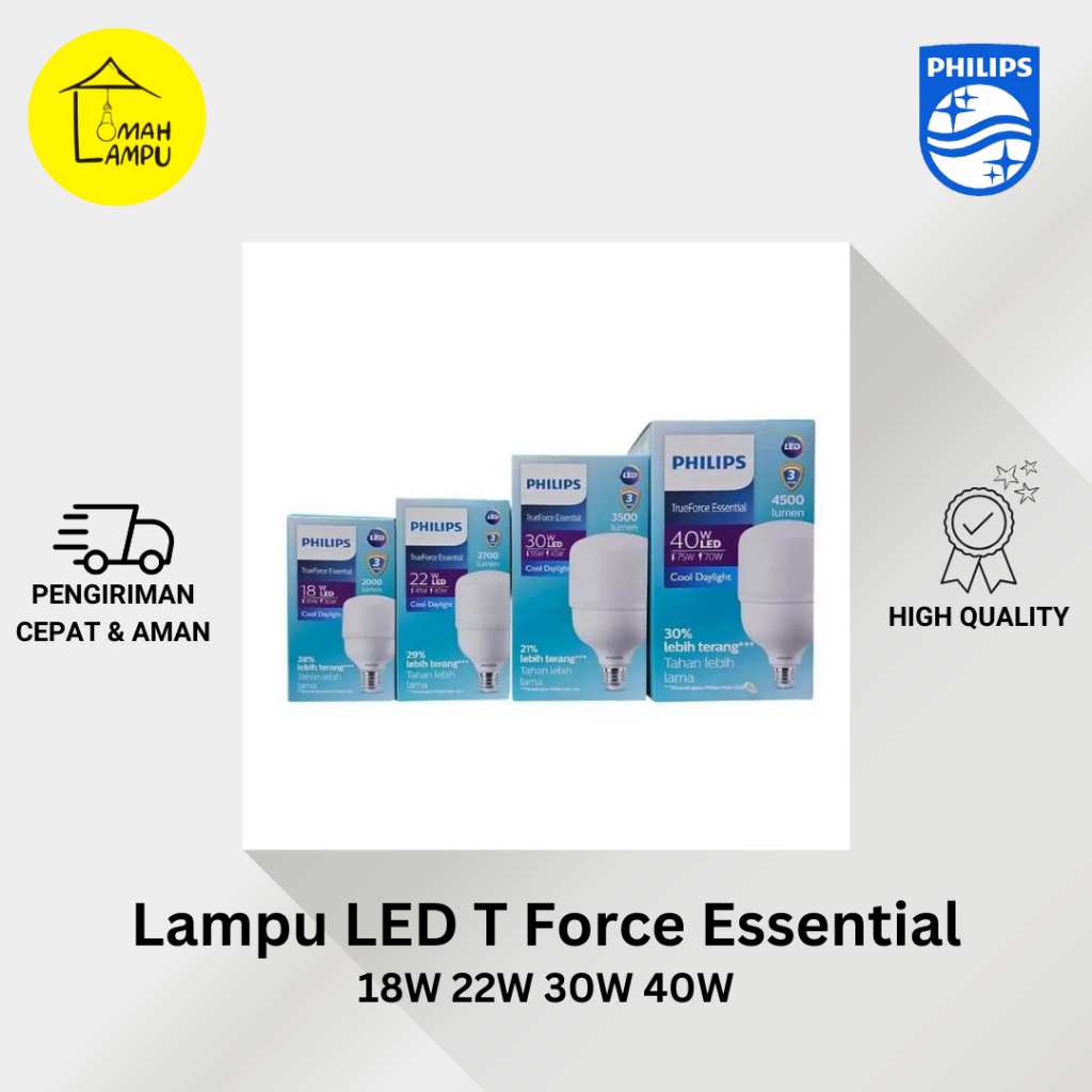 Jual Philips Lampu LED TForce Essential True Force 18W 22W 30W 40W ...