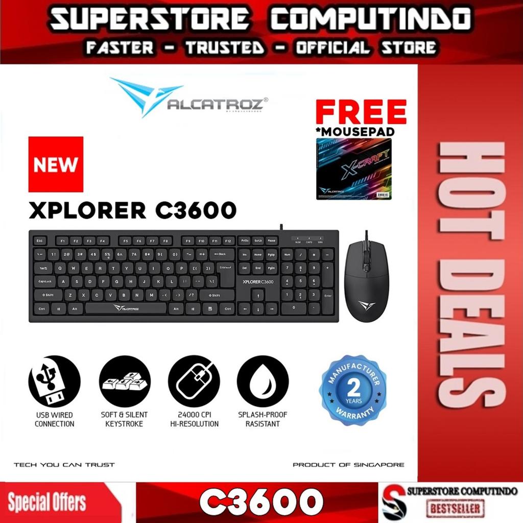 Jual Alcatroz Xplorer C3600 Silent Keyboard & Mouse Combo | Shopee ...