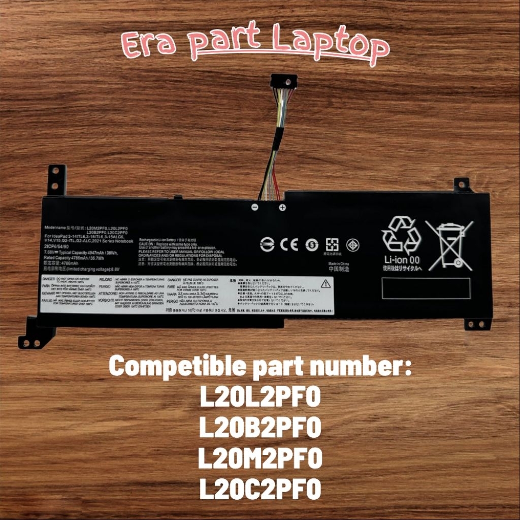 Jual Battery Baterai Lenovo V14 G4 IRU V14 G4 AMN V14 G4 IAH V14 G4 IAN ...
