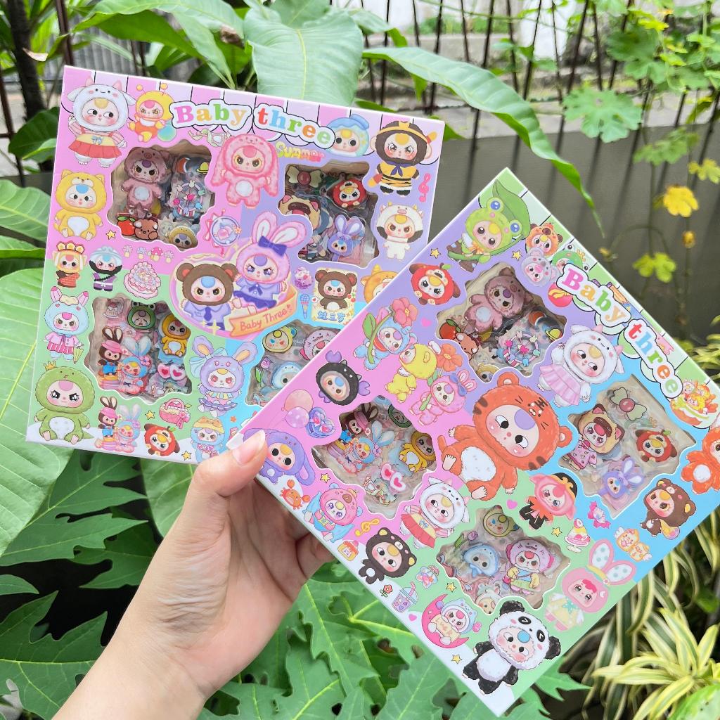 Jual BABY THREE stiker anak 96 pcs box | sticker lucu kartun gemas ...