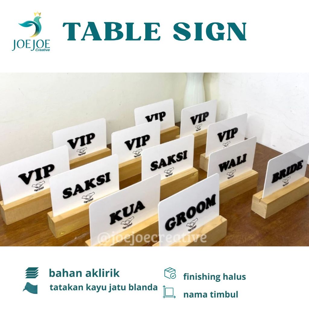 Jual Table Sign Wedding/Papan Tanda Meja Akrilik Custom /Harga Perpcs ...