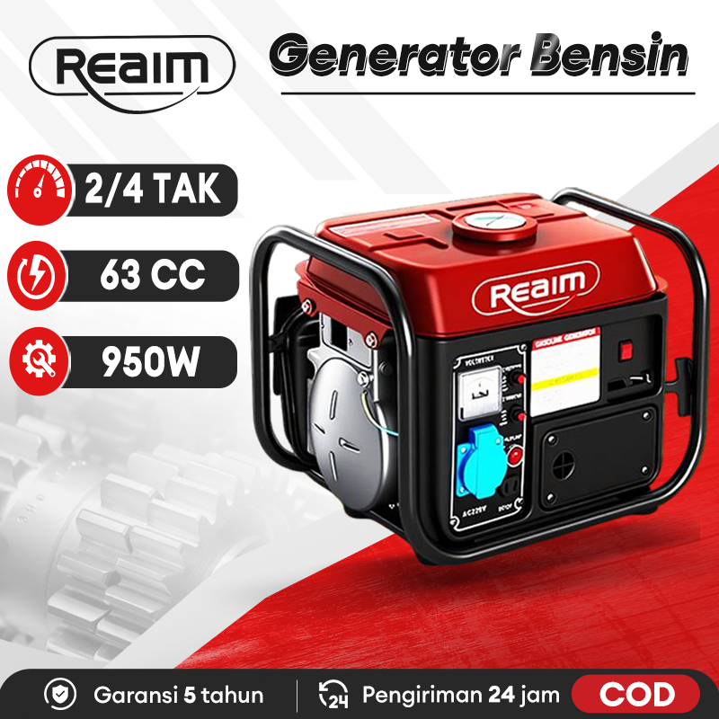 Jual Reaim Genset Mini Portable 950 Watt Genset Listrik Bensin ...
