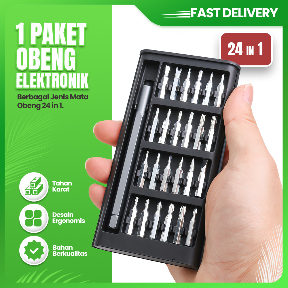 Jual Obeng Service HP Laptop Kacamata Jam Tangan Precision Set 24 in 1 ...