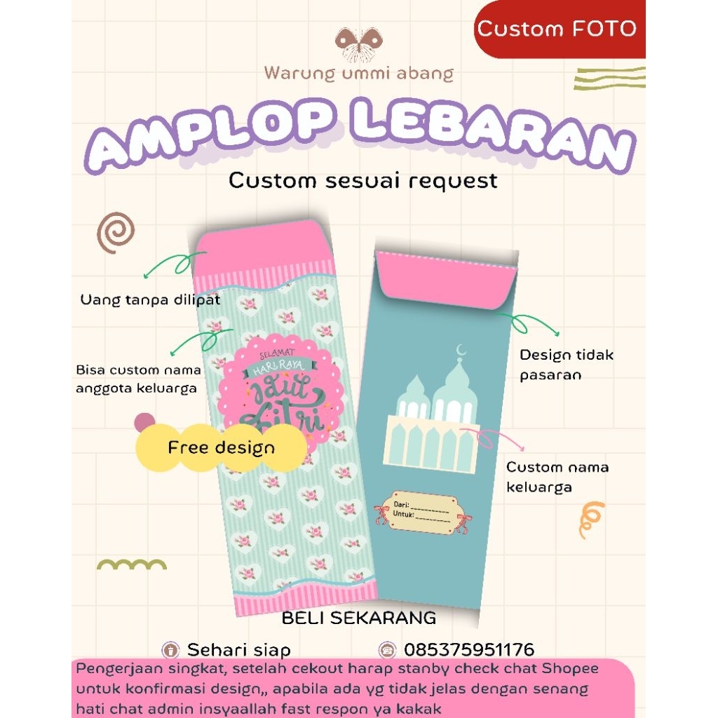 Jual AMPLOP THR CUSTOM / AMPLOP LEBARAN / DESIGN BY REQUEST | Shopee ...