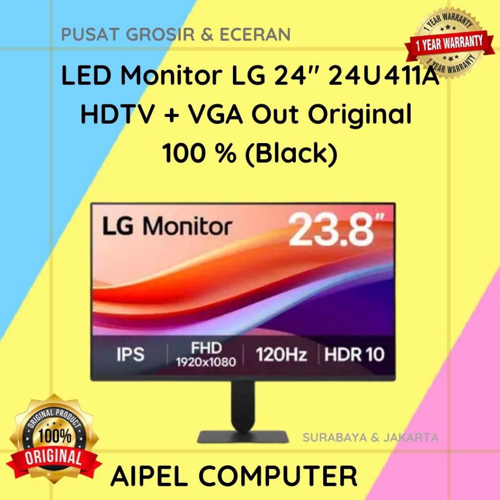 Jual 24U411A | LED Monitor LG 24" 24U411A HDTV + VGA Out Original 100 % ...