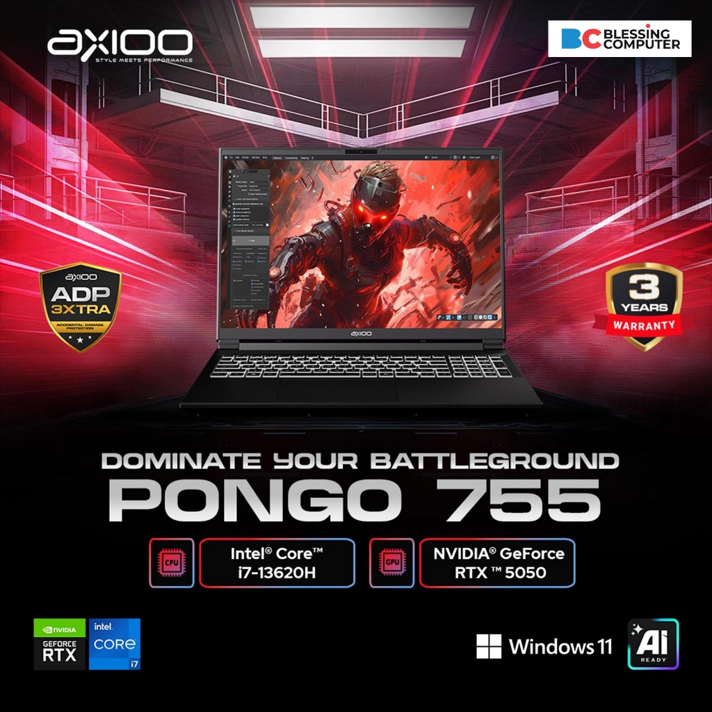 Jual AXIOO PONGO 755 Core i7 13620H 16GB 512GB 5050 W11 BLACK | Shopee ...