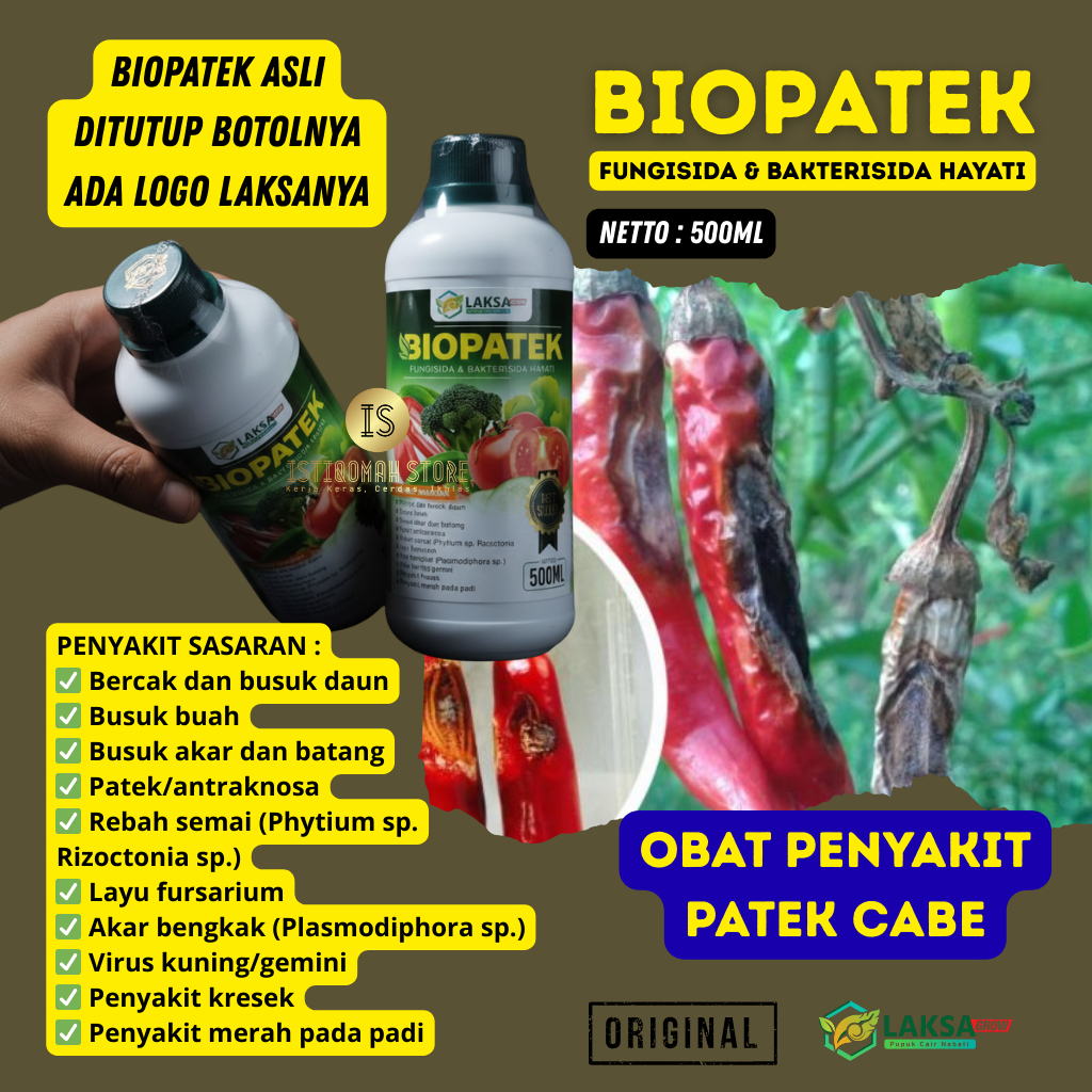 Jual Obat Patek Cabe BIOPATEK 500ML Fungisida Hayati Obat Semprot Hama ...