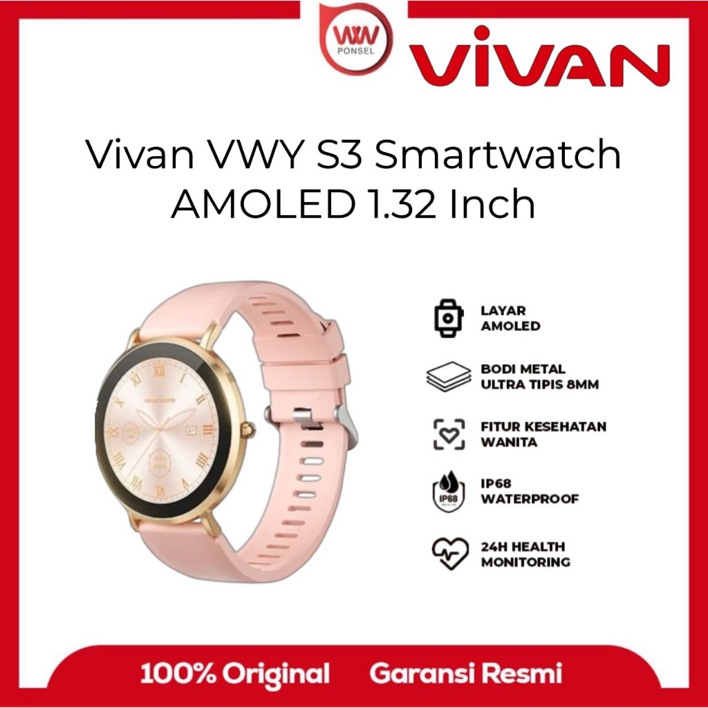 Jual Vivan VWY S3 Smartwatch AMOLED 1.32” IP68 100+ Mode Olahraga ...