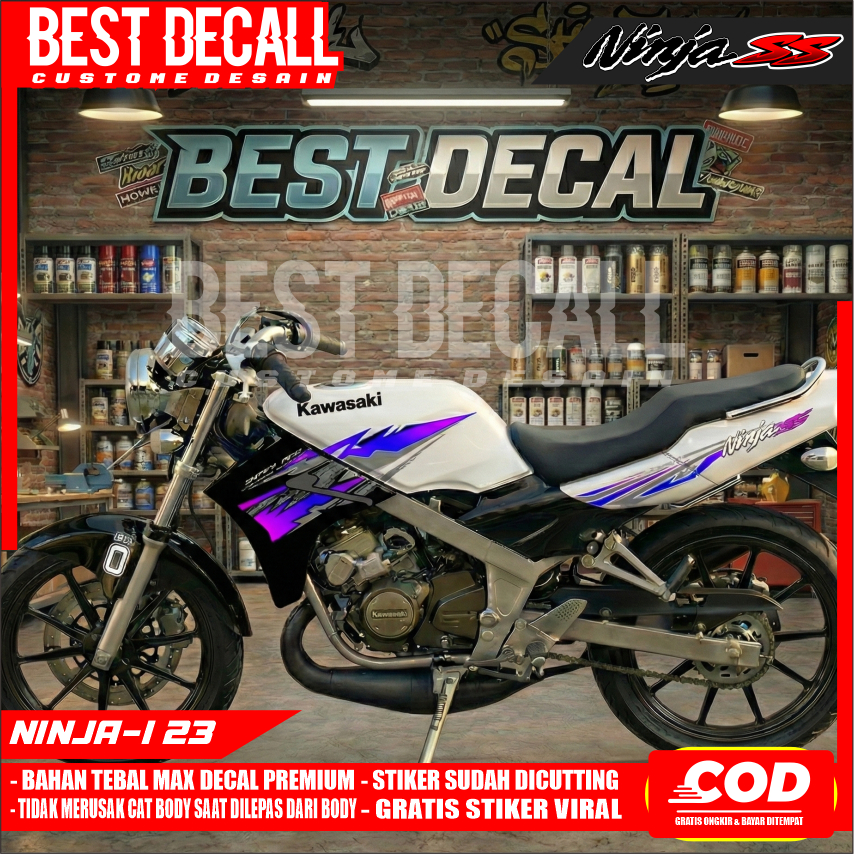 Jual Striping Ninja SS Transparan Glosy Bahan Maxdexcal Desain Custome ...