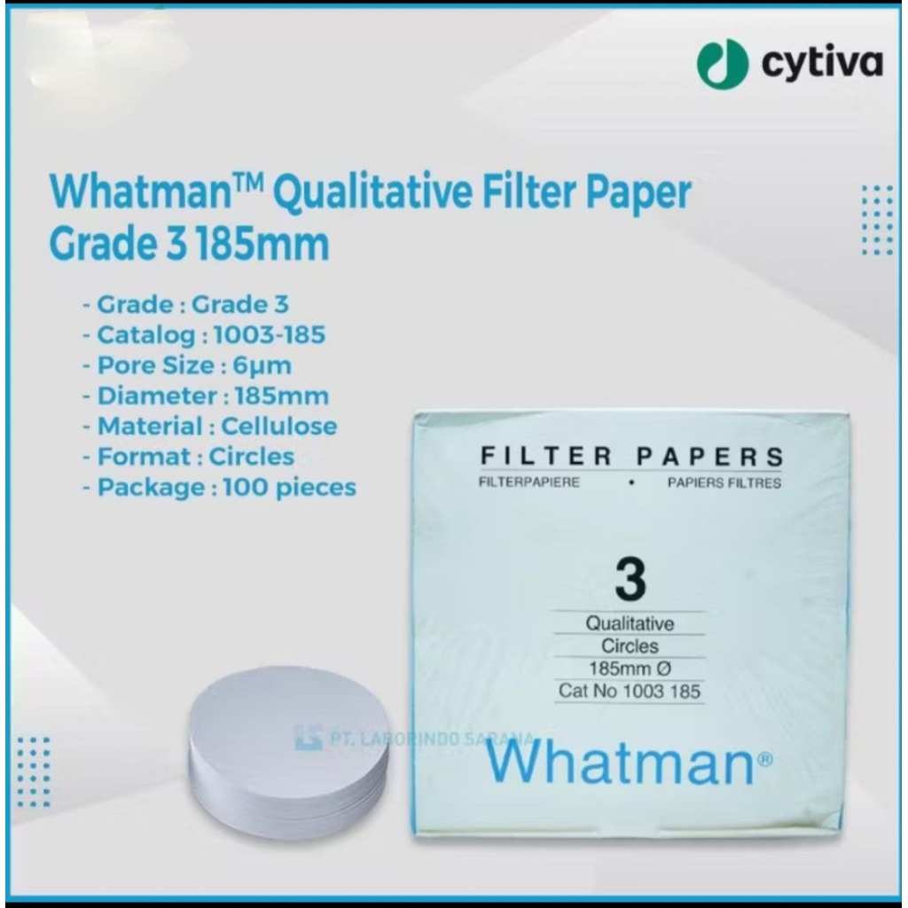 Jual Filter Paper / Kertas Saring Grade 3, 185 mm, Whatman 1003-185 ...