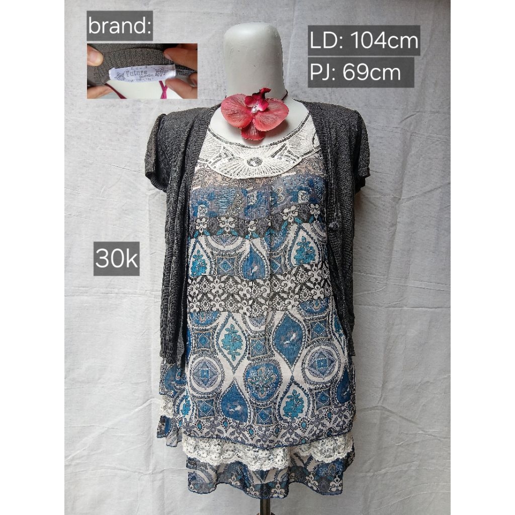 Jual [Flutterlight_yk] Oneset Rajut Mix Sifon Brukat Mewah | Shopee ...