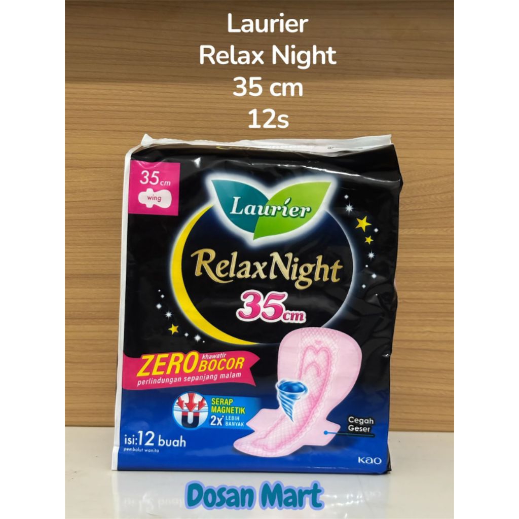 Jual Laurier Relax Night 35 cm 12s Wing || Laurier Pembalut Wanita ...