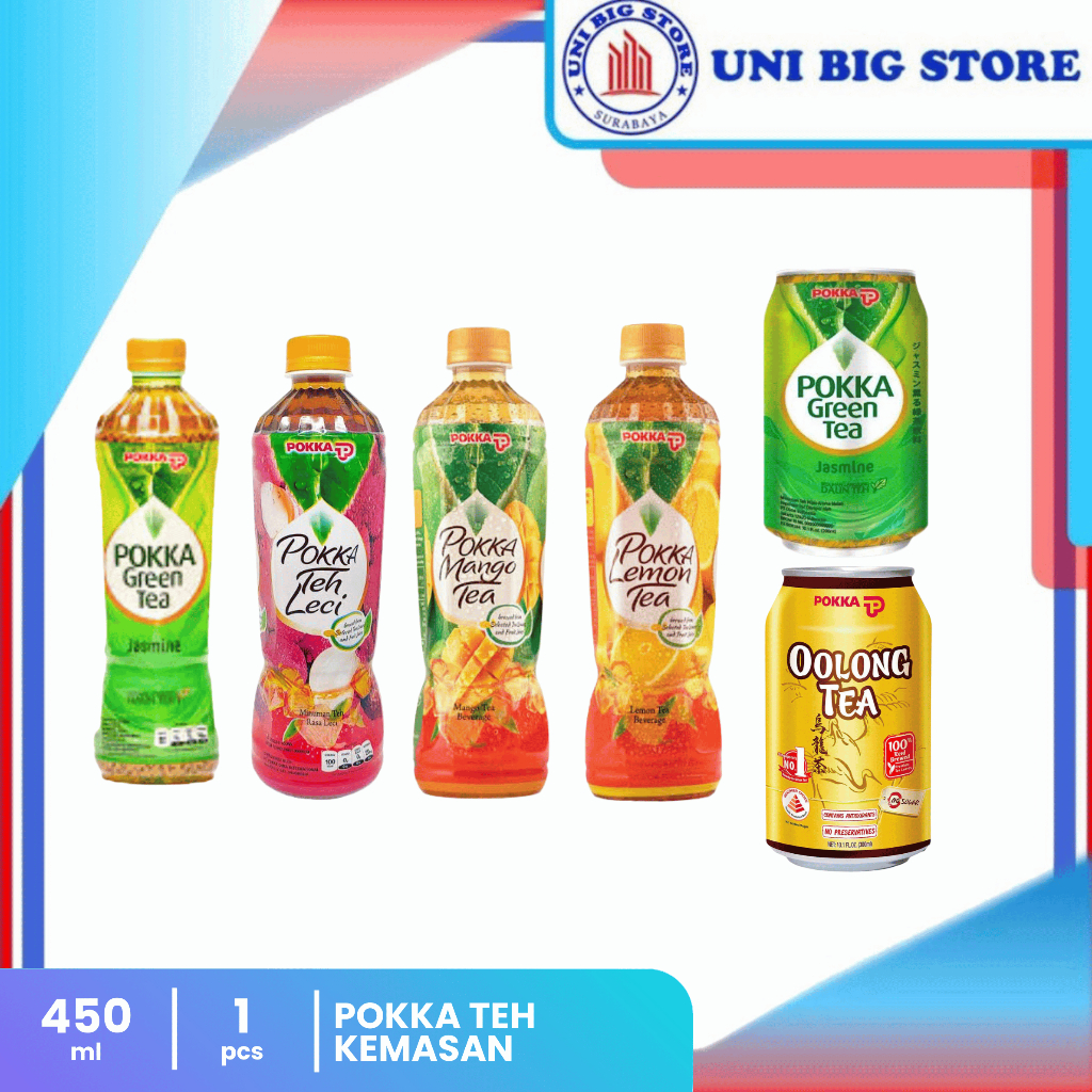 Jual Pokka Jasmine Green Tea Lemon Leci Mango Oolong Tea 450 ml Teh ...