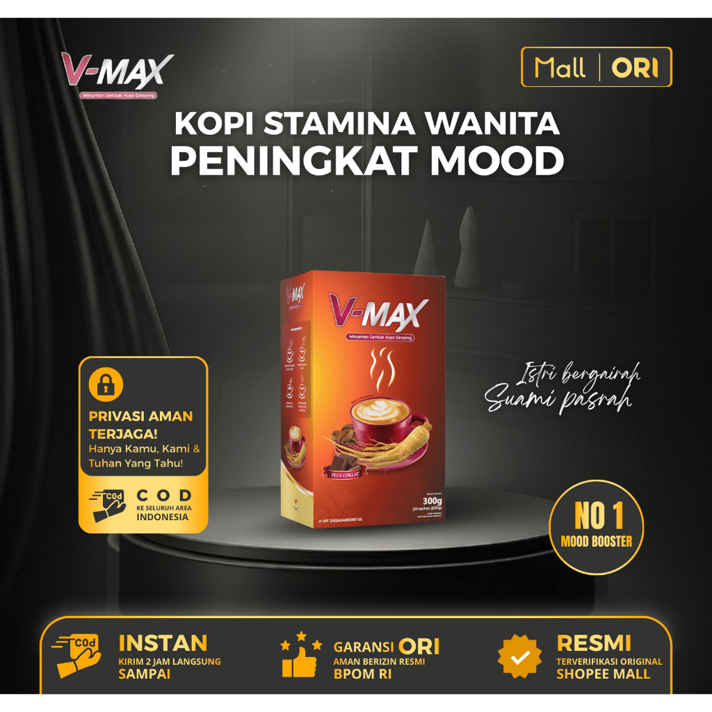Jual Kopi Vmax Minuman Cokelat Peningkat Mood For Women Original Bpom ...