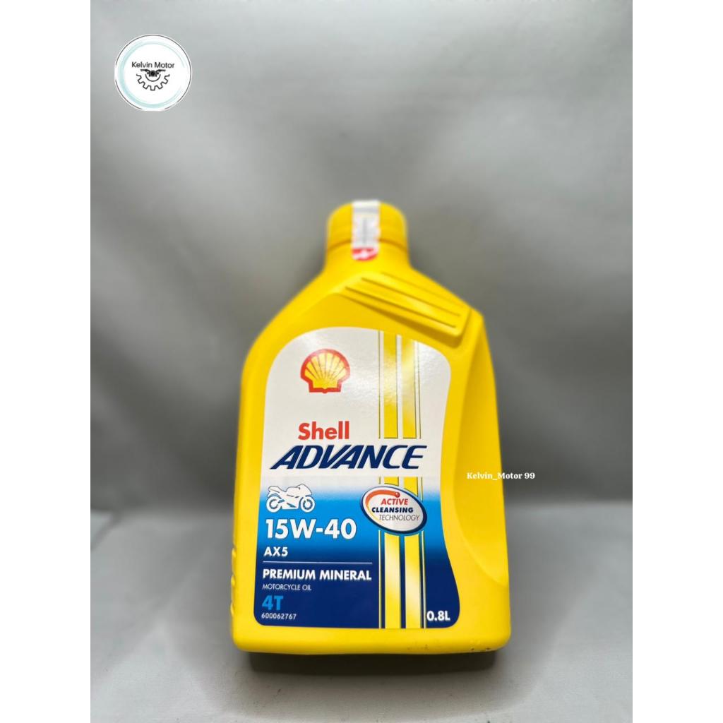 Jual Oli Shell Advance Manual 15W-40 Ax5 Premium Mineral 4T 0,8L API SL ...