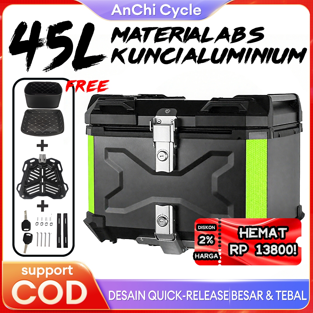 Jual Anchi Bagas Motor box Belakang Sepeda Motor 45L untuk Kotak ...