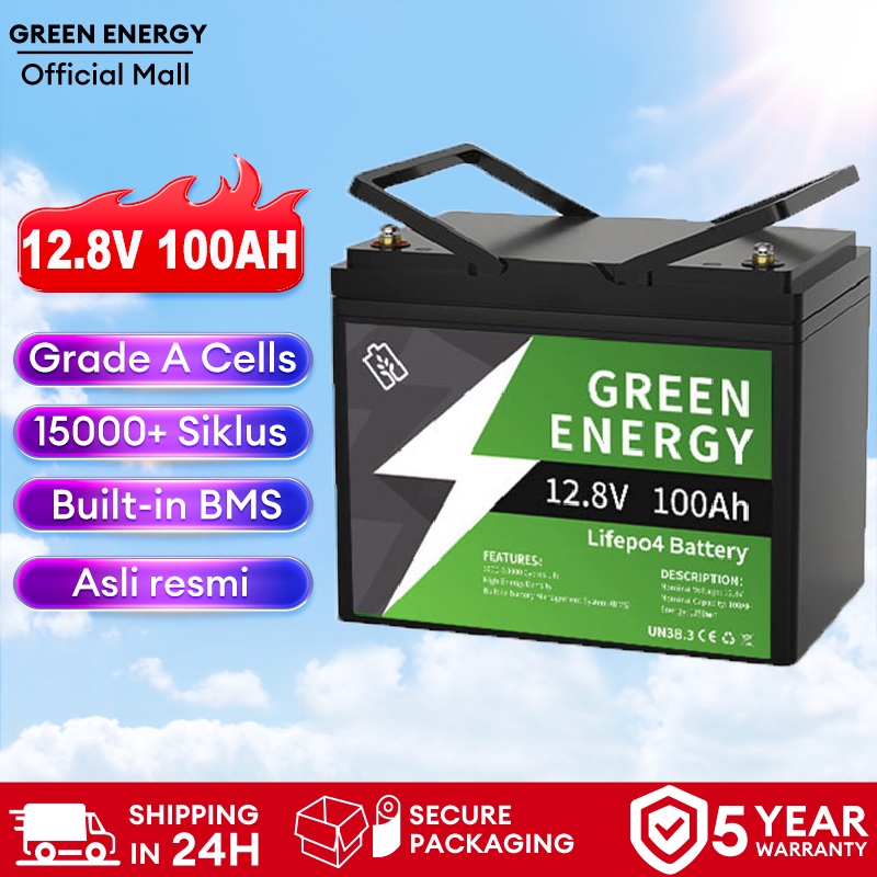 Jual Baterai Lifepo4 12V 100Ah Batrai Lithium Battery Rechargeable 100A ...