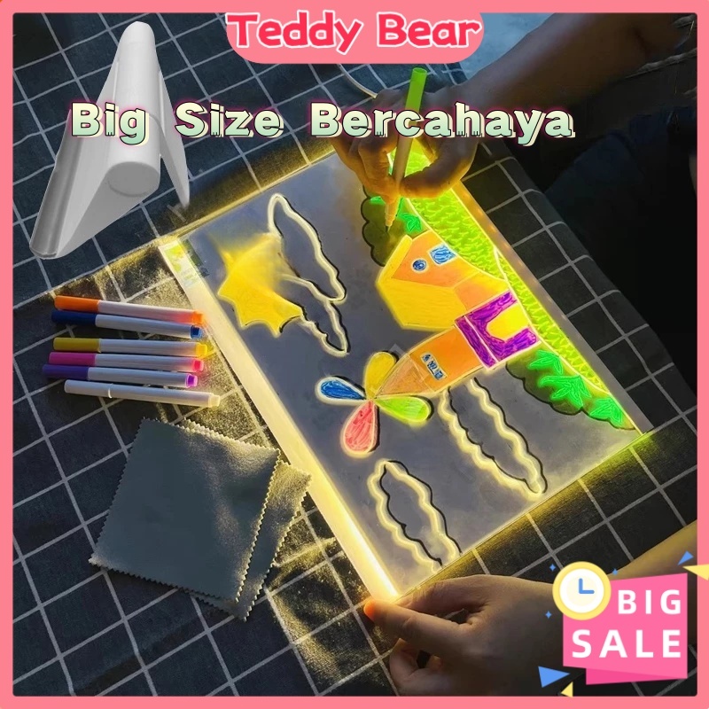 Jual Papan Gambar Akrilik LED Menyala + Spidol Warna | Papan Tulis ...