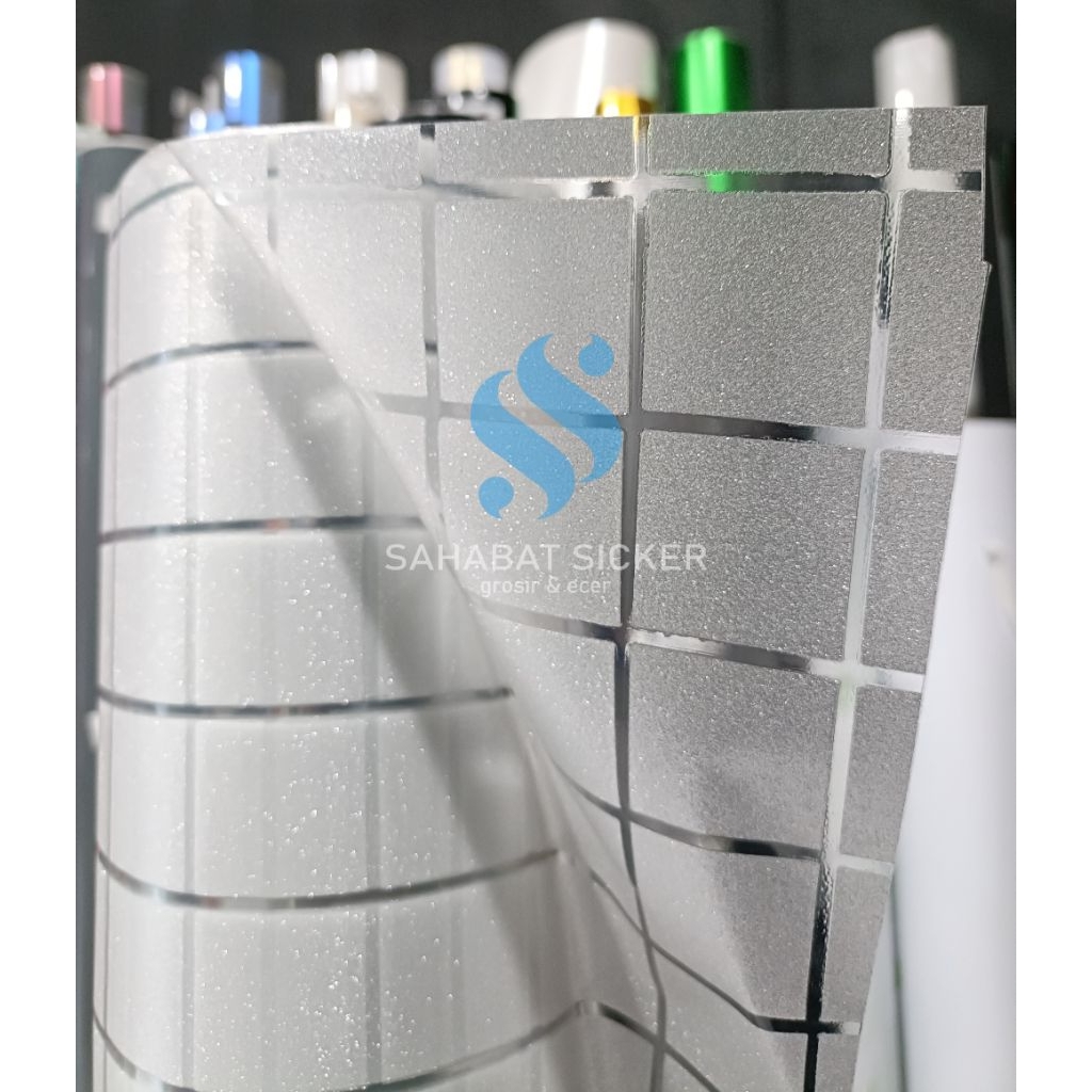 Jual Sticker Kaca Sandblast Motif Kotak Sticker Kaca Glitter Motif ...