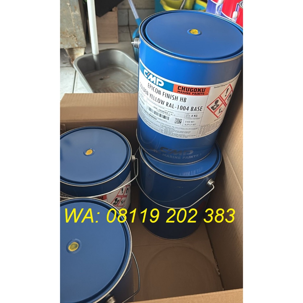 Jual Chugoku Epicon Finish HB golden yellow RAL1004 gloss 5kg set, top ...