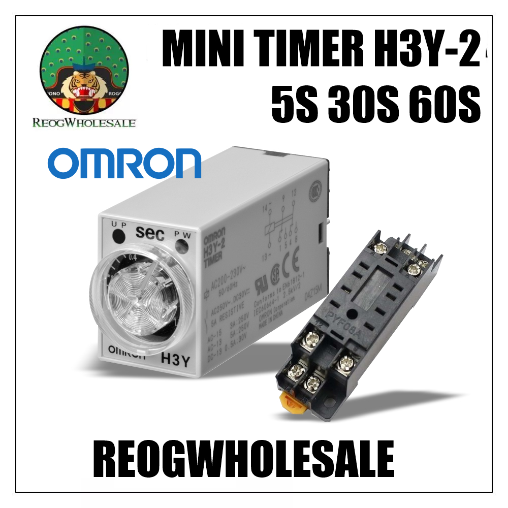 Jual MINI Timer Omron H3Y-2 / H3Y2 Delay Timer Relay 5S 30S 60S ...