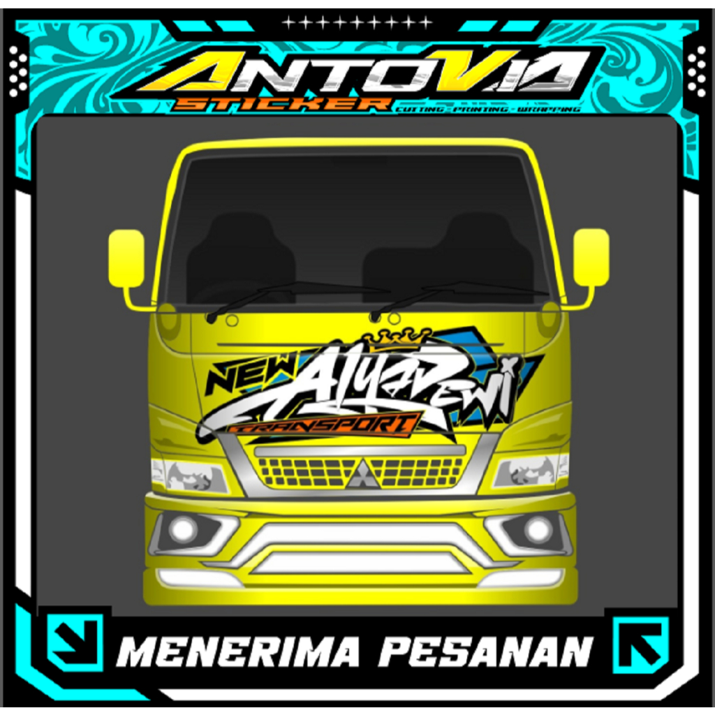 Jual Stiker Vinyl - Decall Kabin Depan Truk Canter - Desain New Alya ...