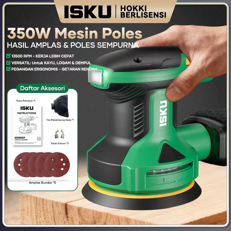 Jual ISKU Mesin Amplas Listrik 350W Electric Sander 6 Speed Variable ...