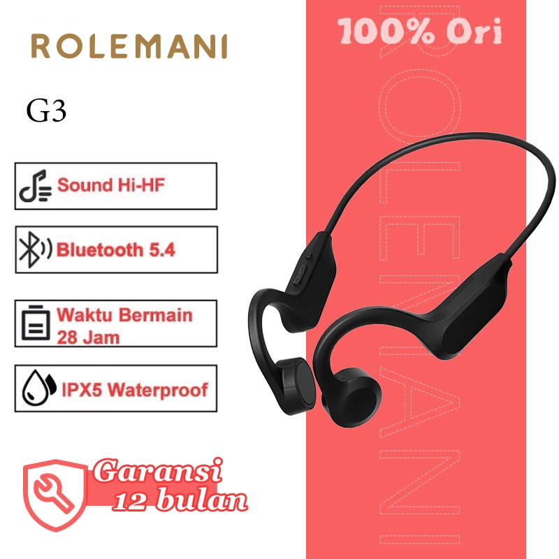 Jual ROLEMANI Wireless G3 Bluetooth Headphone Bone Conduction Earphone ...