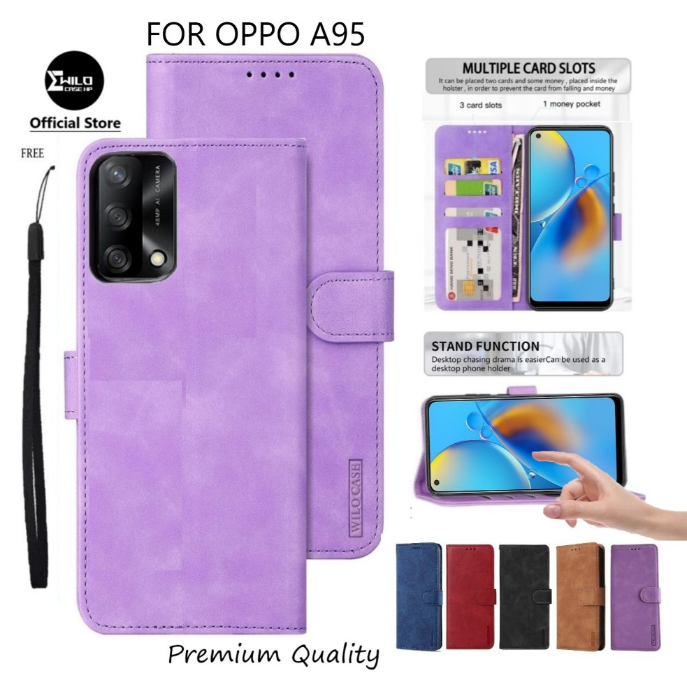 Jual OPPO A95 Wallet Case Kulit - Casing Dompet Case Wallet Leather ...