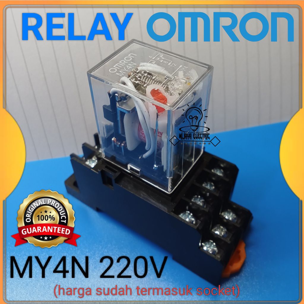 Jual Relay Omron my4 my4n-j 220v my4n 220vac 14kaki plus socket ...