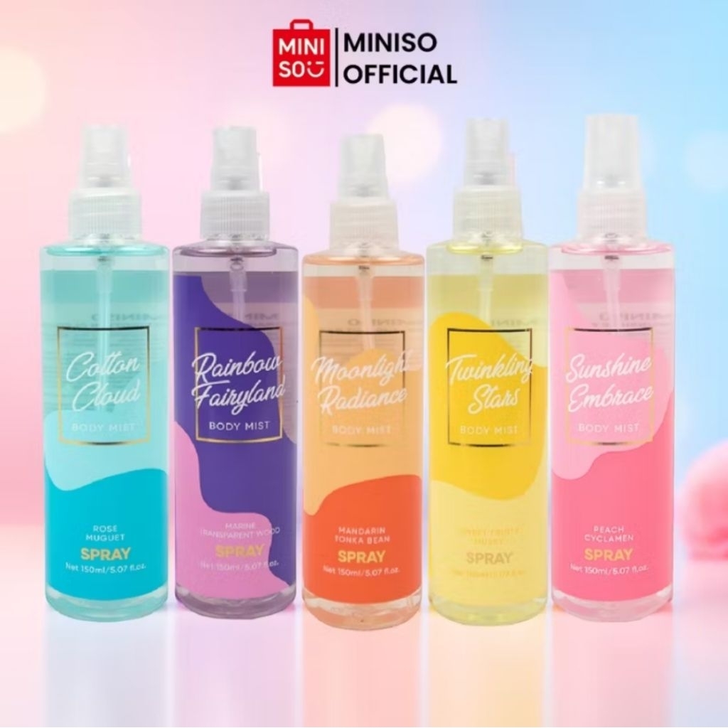 Jual Official BALI MINISO Body Mist Parfum Spray Wanita Pria 150ml ...