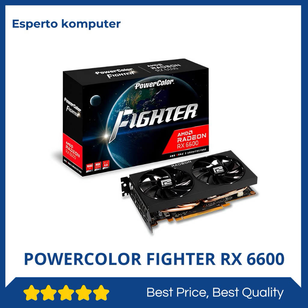 Jual VGA POWERCOLOR FIGHTER RX 6600 8GB GDDR6 Fullset Normal Tested ...