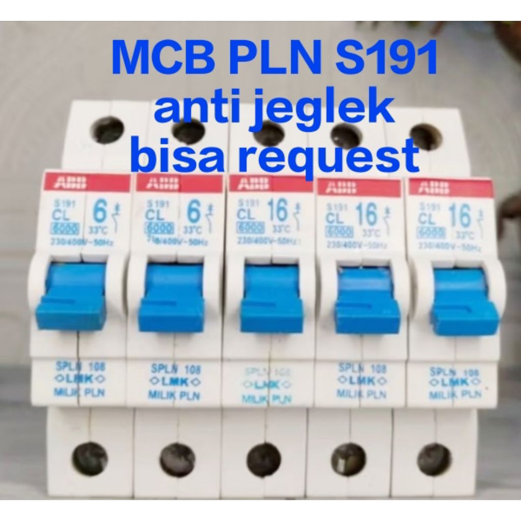 Jual Mcb modif PLN ABB s191 mcb modif PLN ABB 2a 4a 6a 10a 16a 20a 25a ...