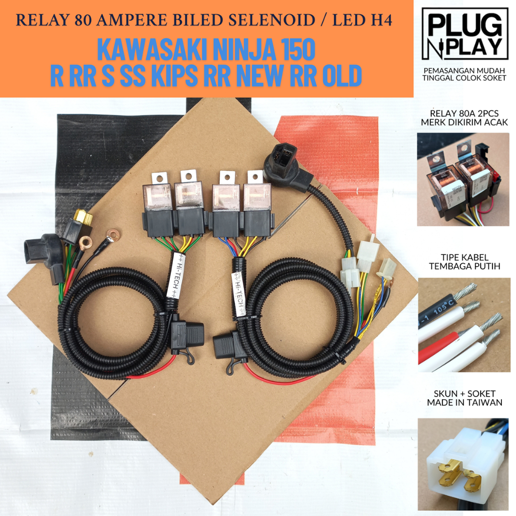 Jual Relay Ninja r rr s ss Biled Selenoid/LED H4 PLUG N PLAY | Shopee ...