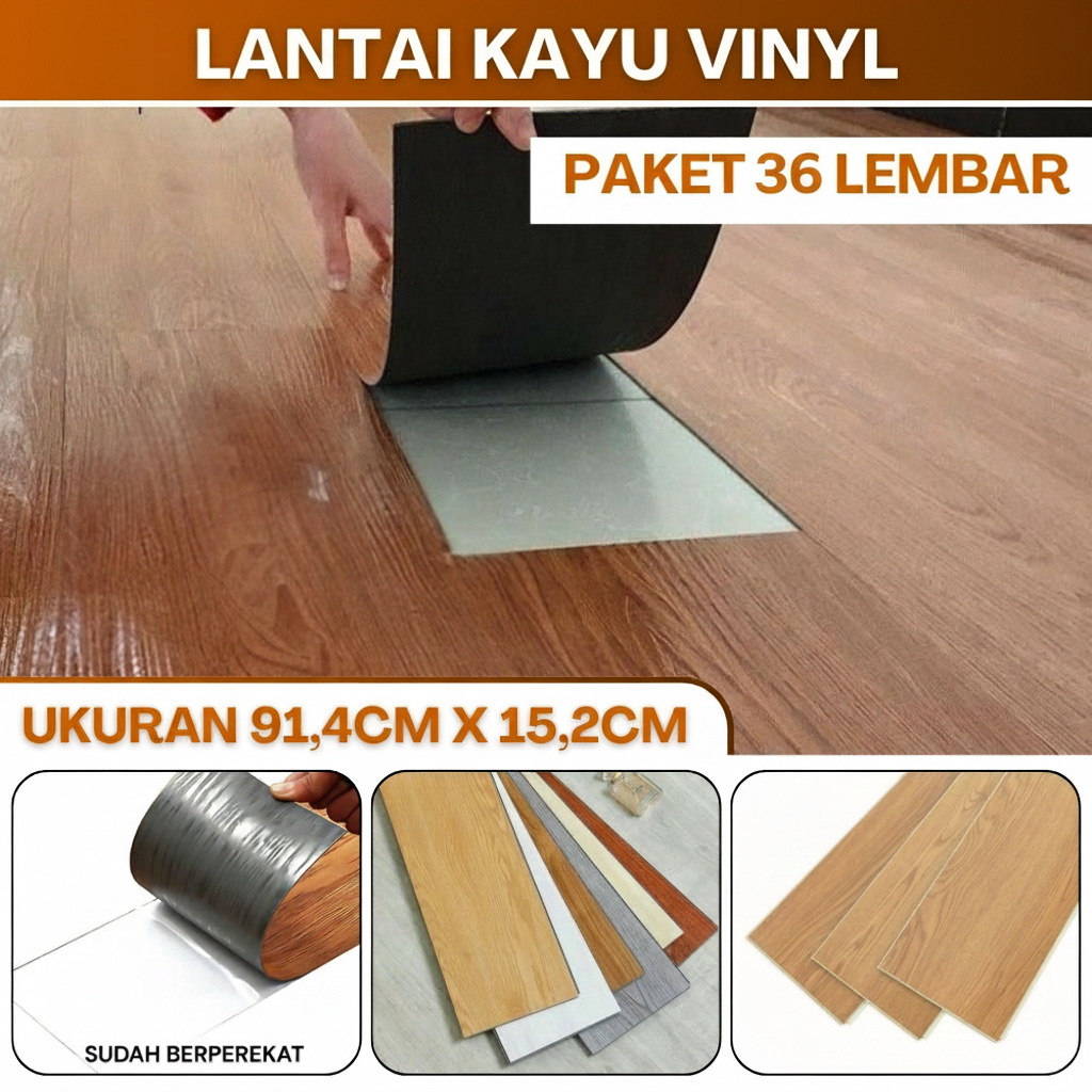 Jual ( OMG ) ( 36 PCS ) Stiker Lantai vinyl tempel / Daya rekat super ...