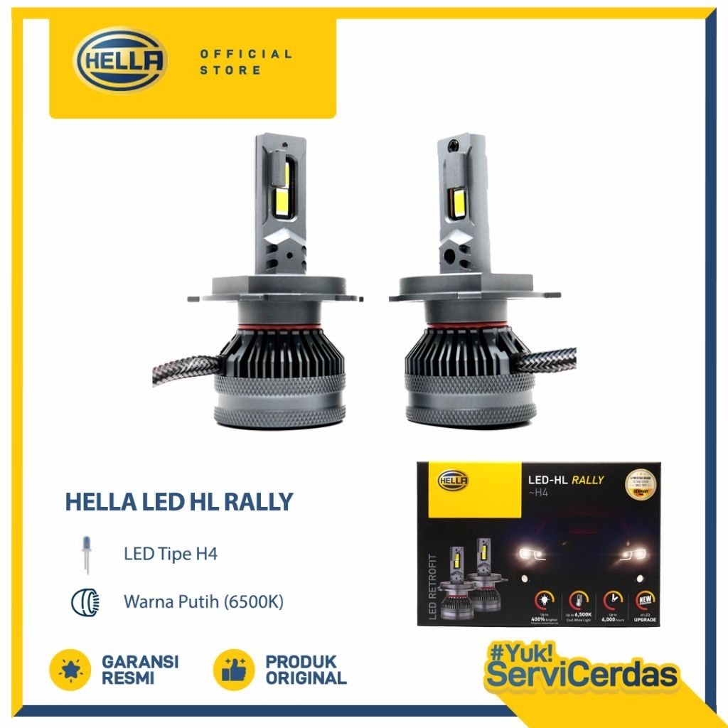 Jual Headlamp LED Hella Rally H4 H7 H9 H11 HB3 HB4 HIR2 (Head Lamp ...
