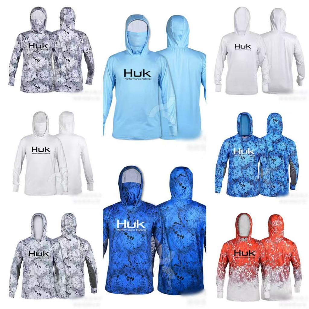 Jual HUK Fishing Suit Men's Hoodie Summer Sunscreen Long Sleeve Fishing ...