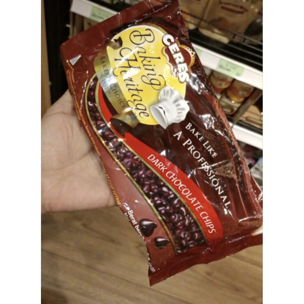 Jual ceres baking heritage dark choco chips 250ml pack | Shopee Indonesia
