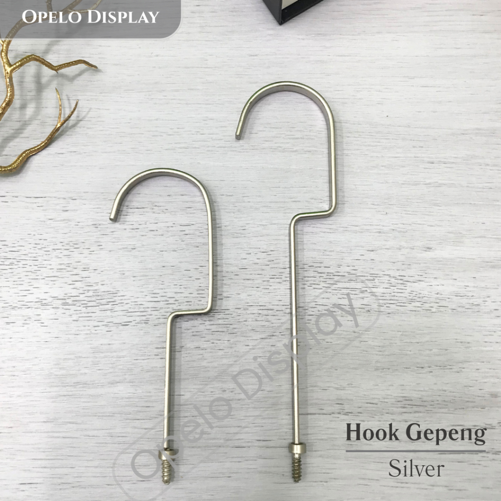 Jual ( HUK ) HOOK HANGER SILVER GEPENG UNTUK HANGER KAYU HUK HANGER ...
