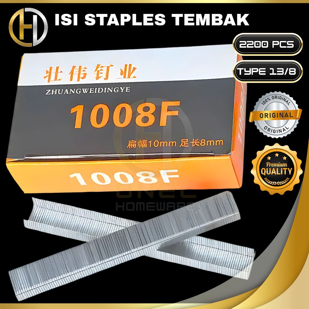 Jual ONEL Isi Staples Tembak 13/8 2200 PCS Refill Gun Tacker Stapler ...
