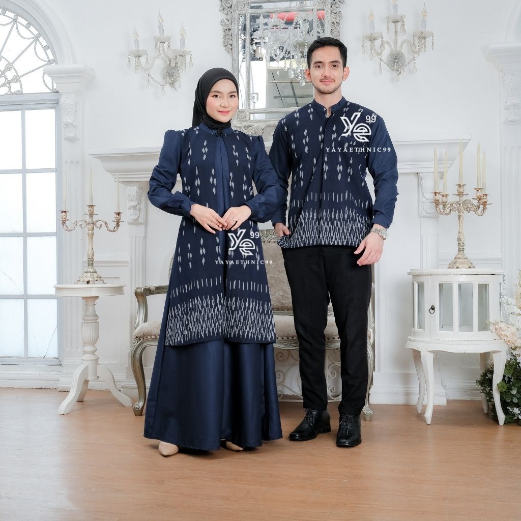 Jual YAYAETHNIC Couple mecca sarimbit lebaran tenun, set couple mecca ...