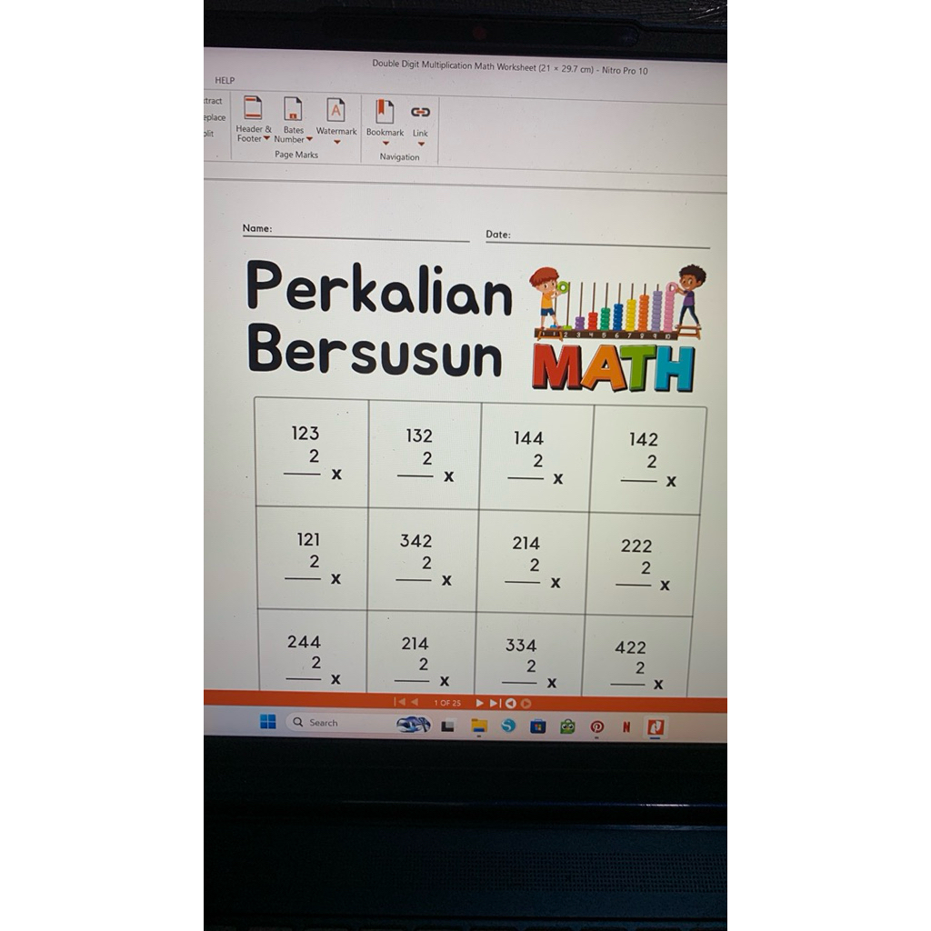 Jual LATIHAN PERKALIAN SUSUN MATEMATIKA SD 25 HALAMAN | Shopee Indonesia