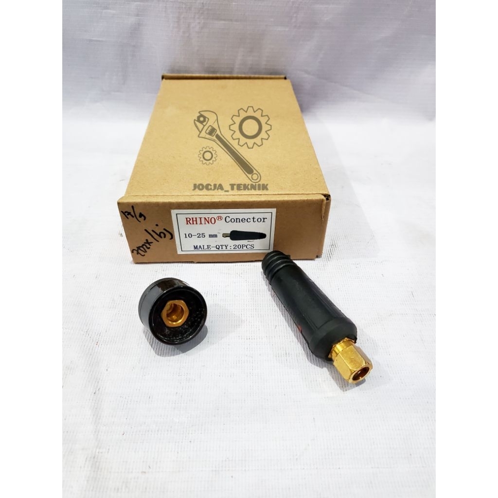 Jual Connector Cable Las Male Female 10-25MM Rhino / Sambungan Mesin ...