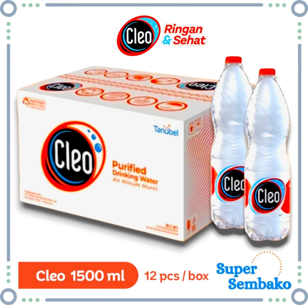 Jual AIR MINERAL CLEO AIR MURNI BOTOL BESAR 1500ml PER DUS ISI 12 BOTOL ...