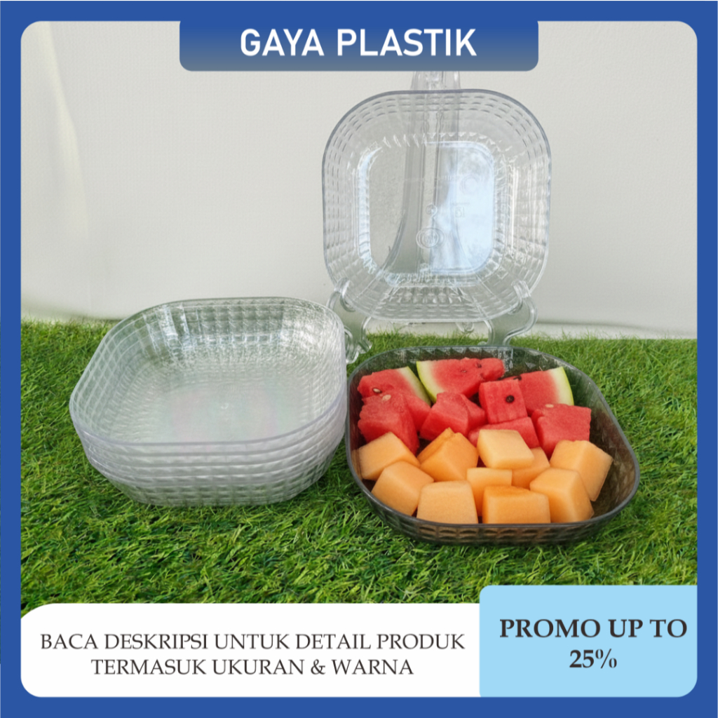 Jual [ 12 Pcs ] Piring Sajian Dessert Kue & Buah Piring Mini Segi Daiya ...