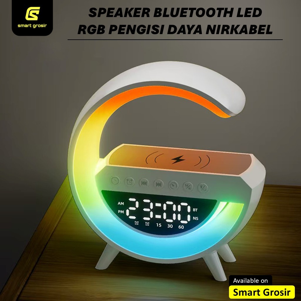 Jual Speaker Bluetooth Jam Alarm Digital Lampu LED RGB Lampu Sekitar ...