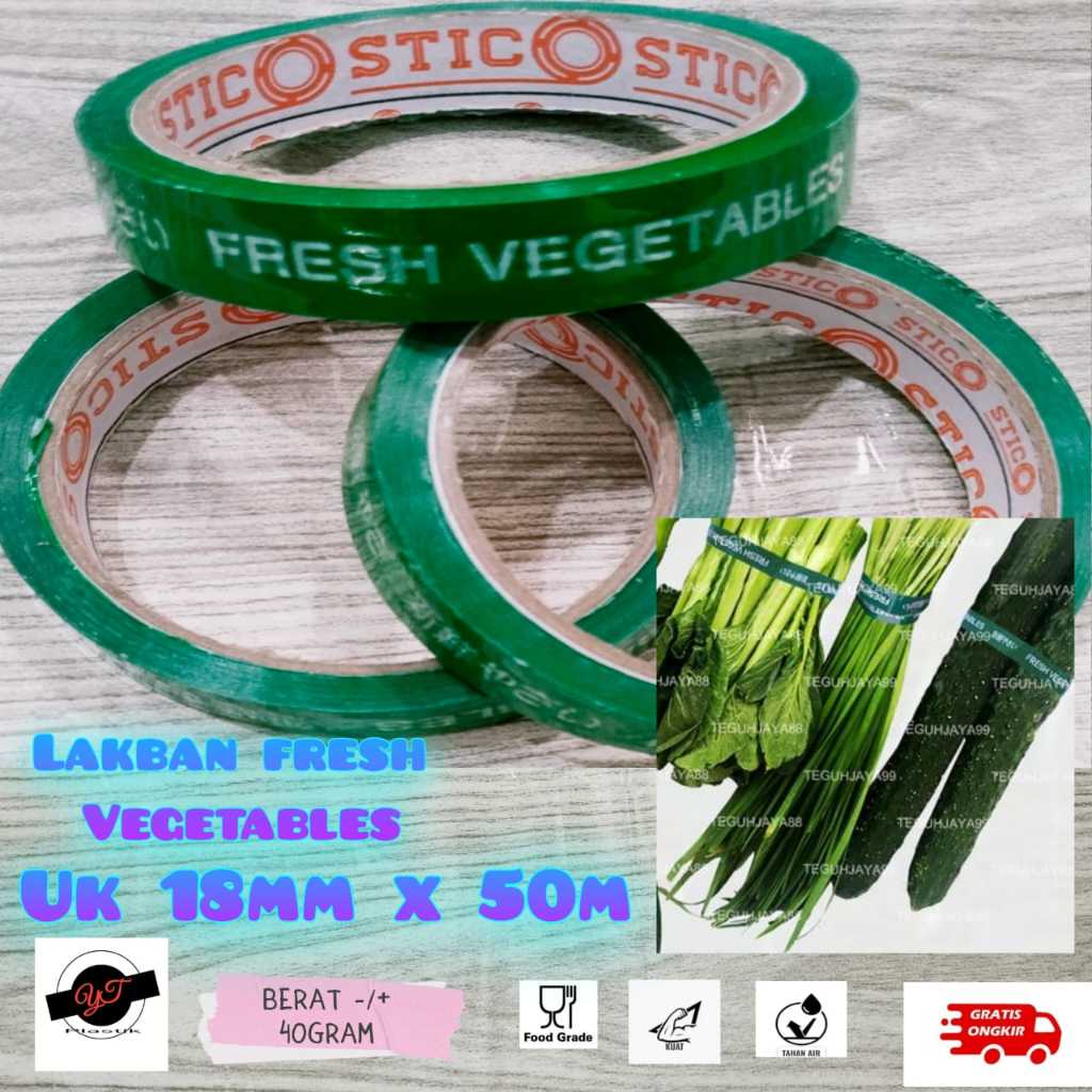 Jual Lakban solasi isolatip hijau FRESH VEGETABLES sayur merk stic ...