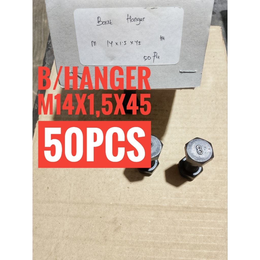 Jual baut hanger Fuso m14x1,5x50 dan 45 kunci 22 paket 50pcs dan 40pcs ...