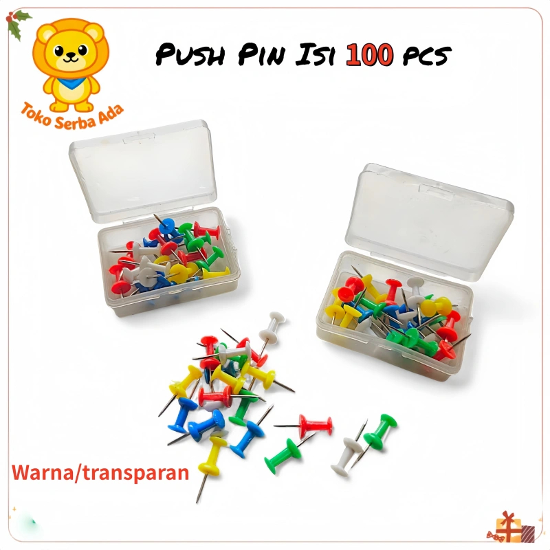 Jual Push Pin Warna-Warni Isi 100 Pcs – Paku Panel Papan Gabus & Papan ...