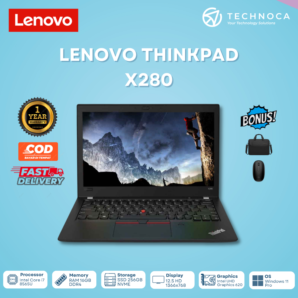 Jual LAPTOP LENOVO THINKPAD X280 CORE I7 GEN 8 RAM 16GB SSD 256GB ...